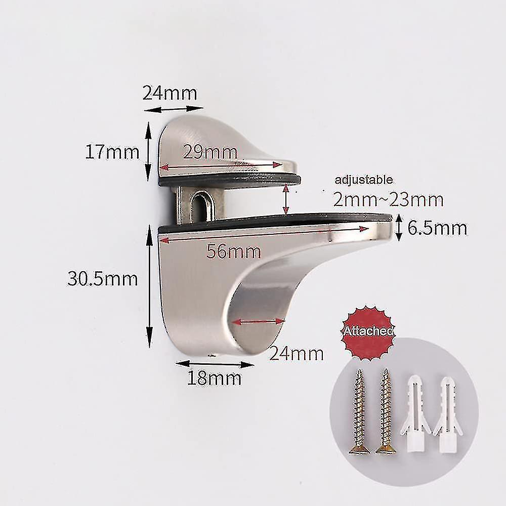 Adjustable Glass Shelf Bracket, 4 Pcs Glass Shelf Bracket, Wall Mounted ...