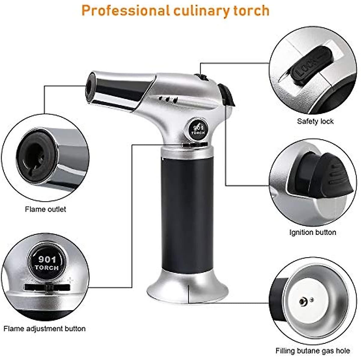 Blow Torch Kitchen Torch Refillable Butane Gas Torch Lighter With ...