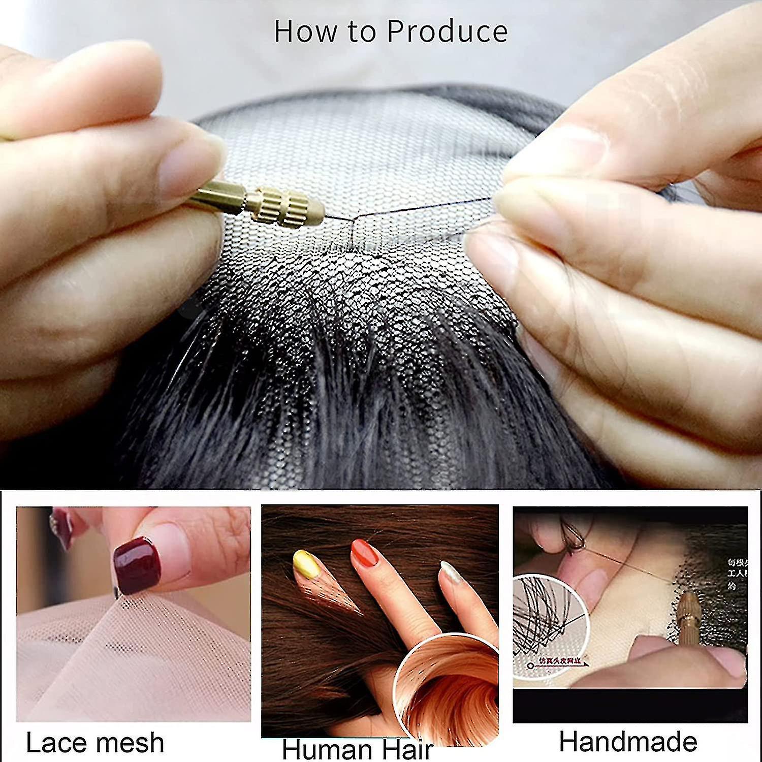 Fake Beard Realistic 100% Human Hair Full Hand Tied Goatee Black For ...