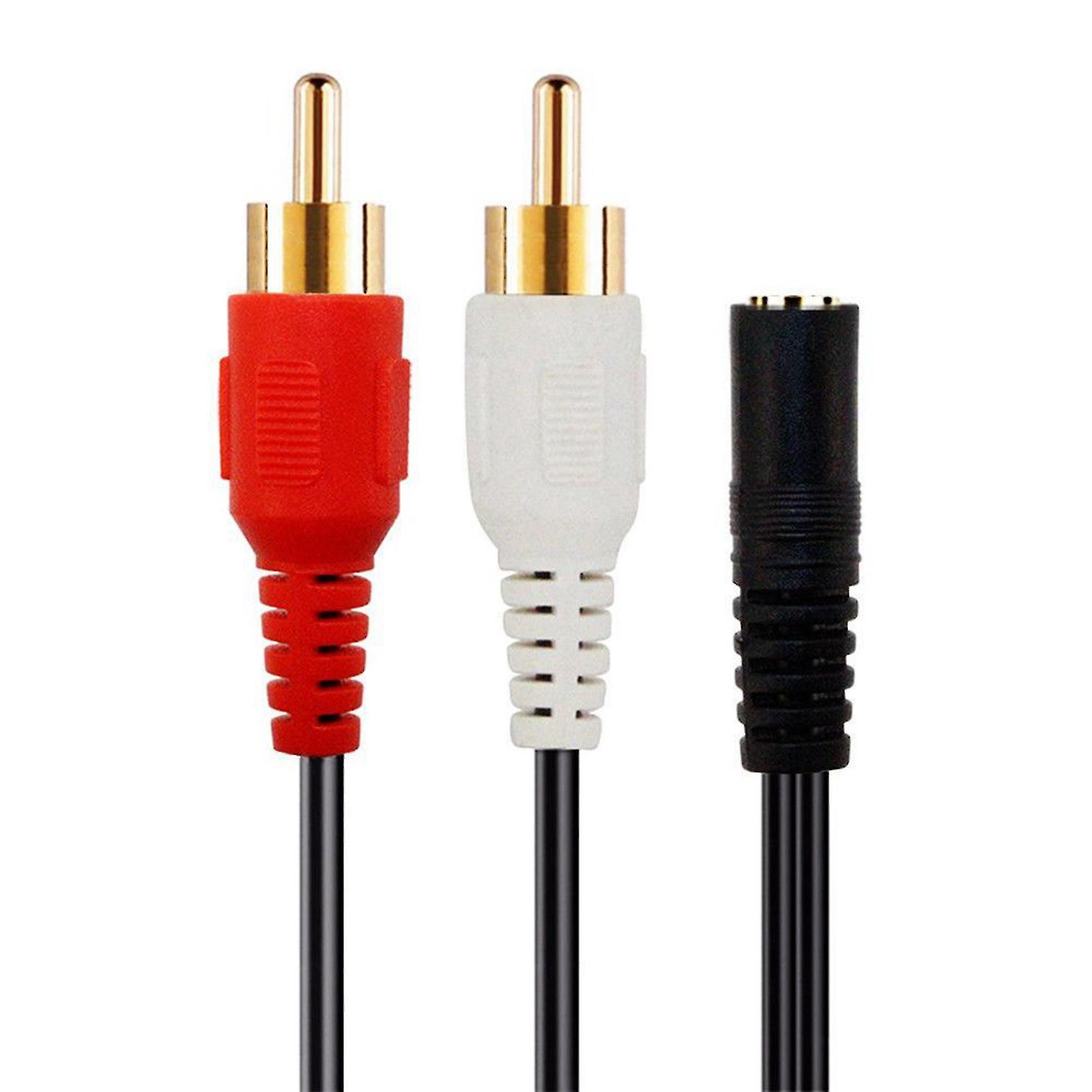2x 2-rca Male To Female 3.5mm Jack Aux Stereo Audio Cable | Fruugo UK