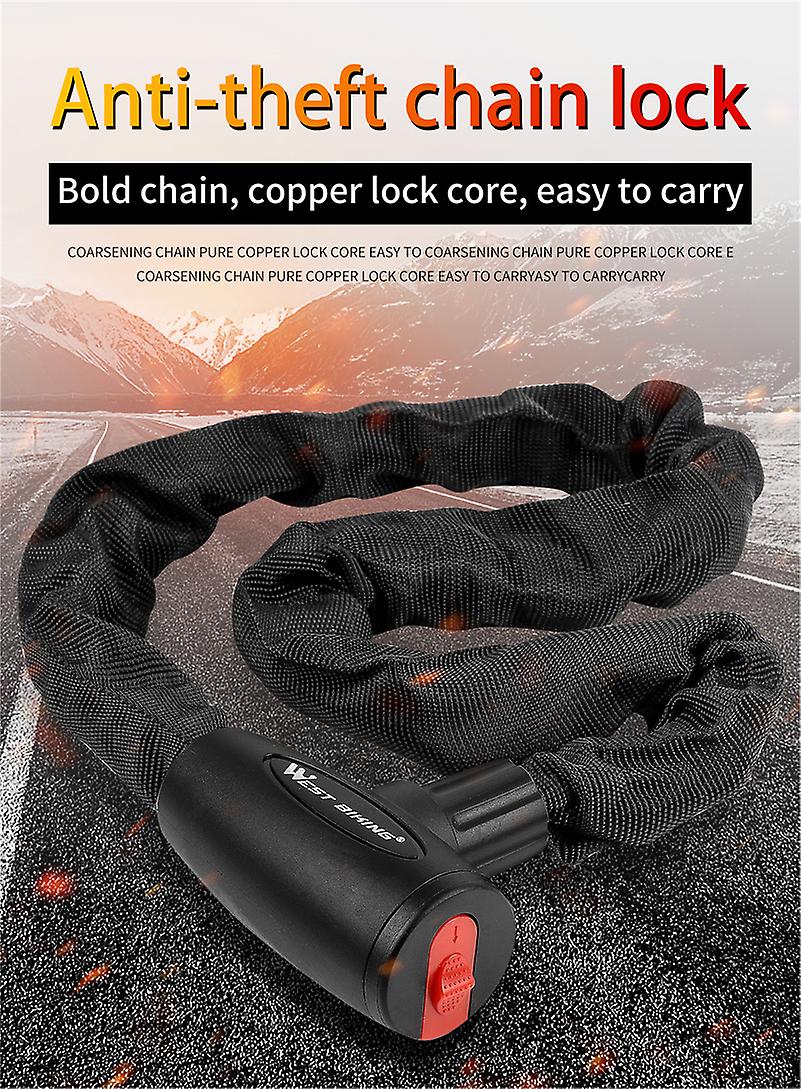 Bicycle Lock MTB Road Bike Safety Anti-theft Chain Lock With 2 Keys ...