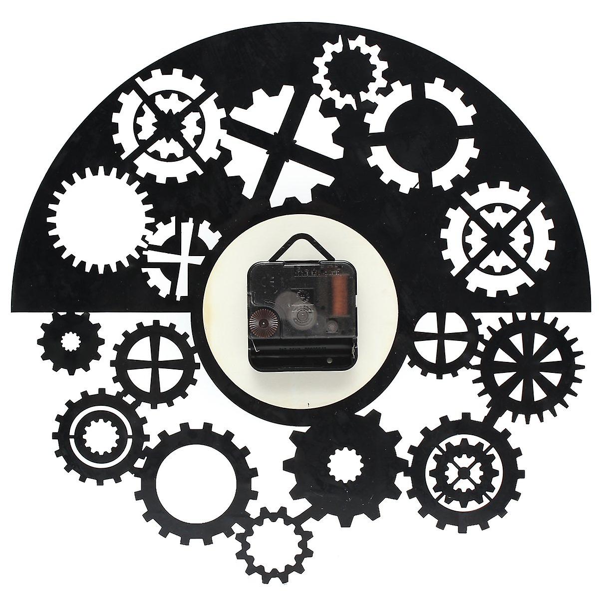Steampunk cog wall clock gears vinyl record wall clock home office ...