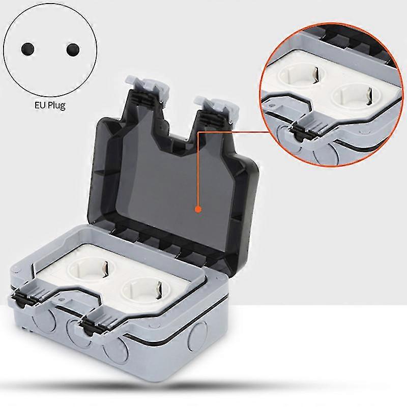 IP66 Weatherproof Waterproof Outdoor Wall Power Socket 16A Double EU ...