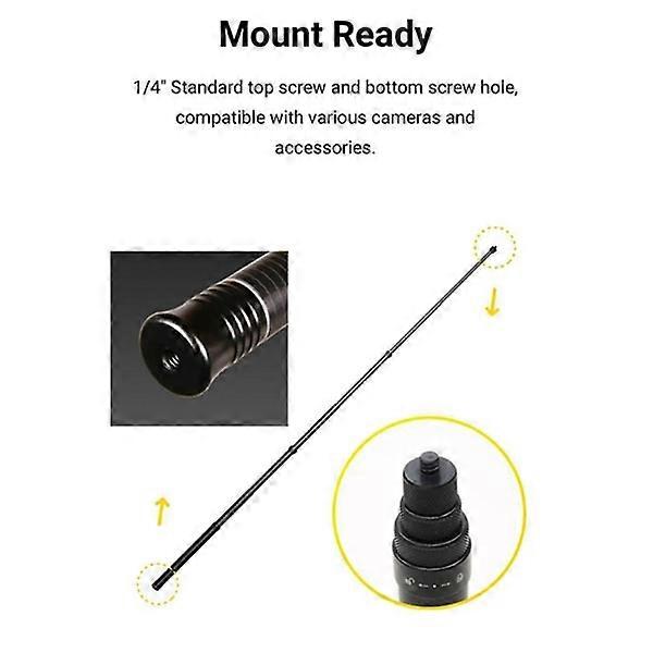 Carbon Fiber Invisible Selfie Stick Adjustable Extension Rod for Insta ...