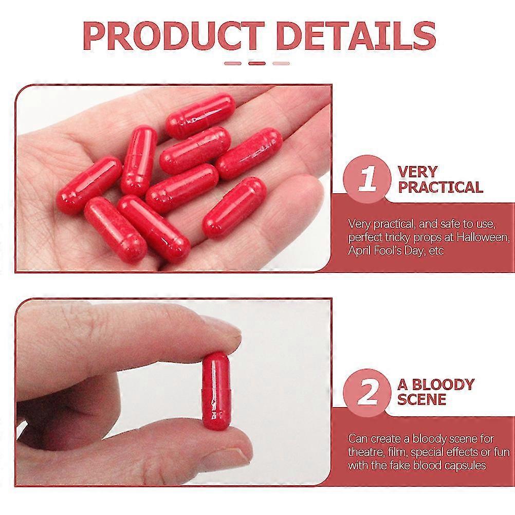 50pcs Fake Blood Capsules Halloween Makeups Scary Bloods Capsules Prank ...