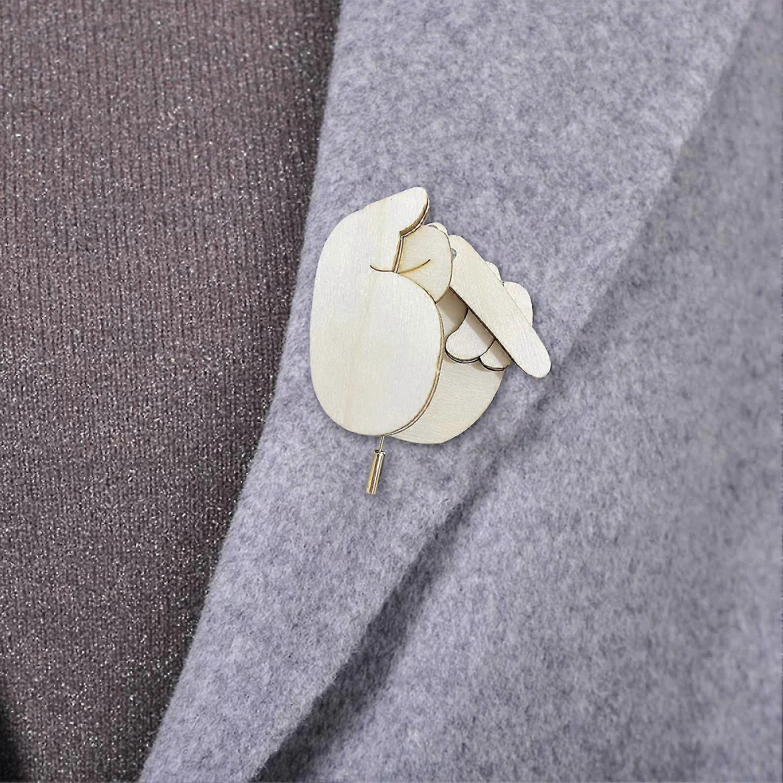 1/2/4Pcs Funny Wooden Finger Brooch Handmade Flippable Middle Finger ...