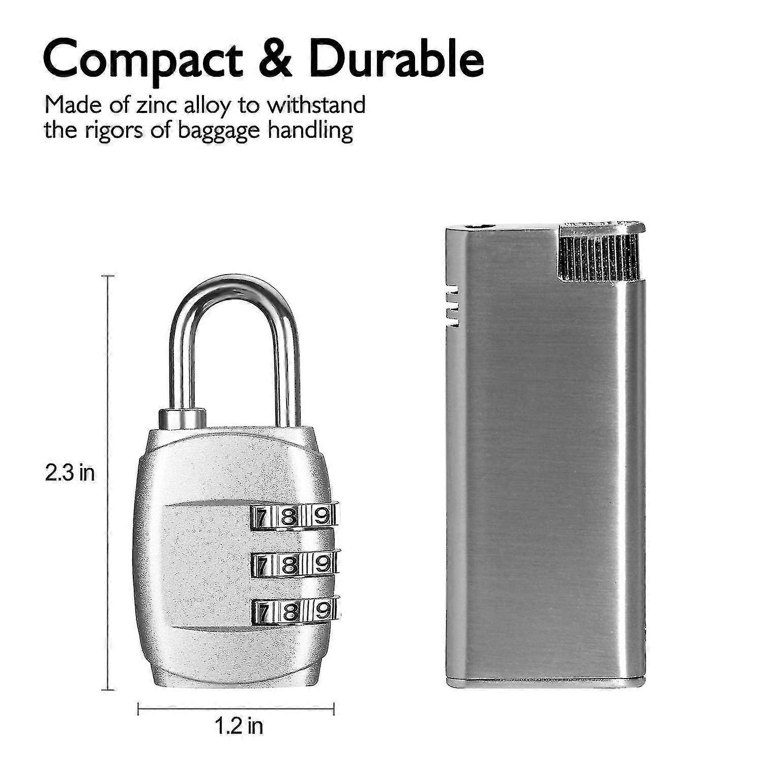 Luggage Locks, Combination Padlock, Bike Locks, (4 Pack) 3 Digit ...