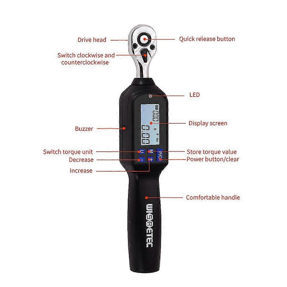 handheld digital torque wrench large screen with backlight sound led ...
