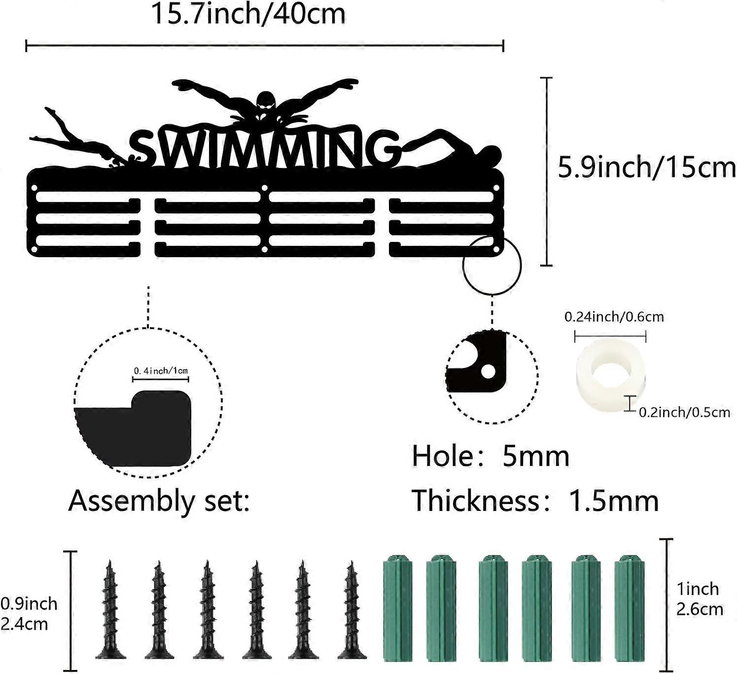 Swimming Medal Holder Display Hanger Medal Wall Mount Frame Shelf ...