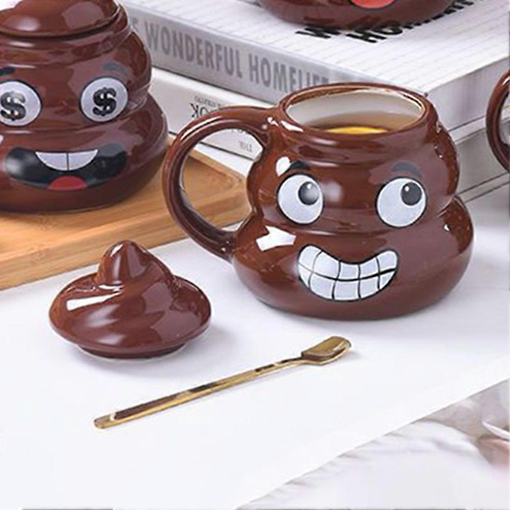 Naughty Prank Poop Ceramics Mug Multi-Purpose Water Drinking Cup for ...