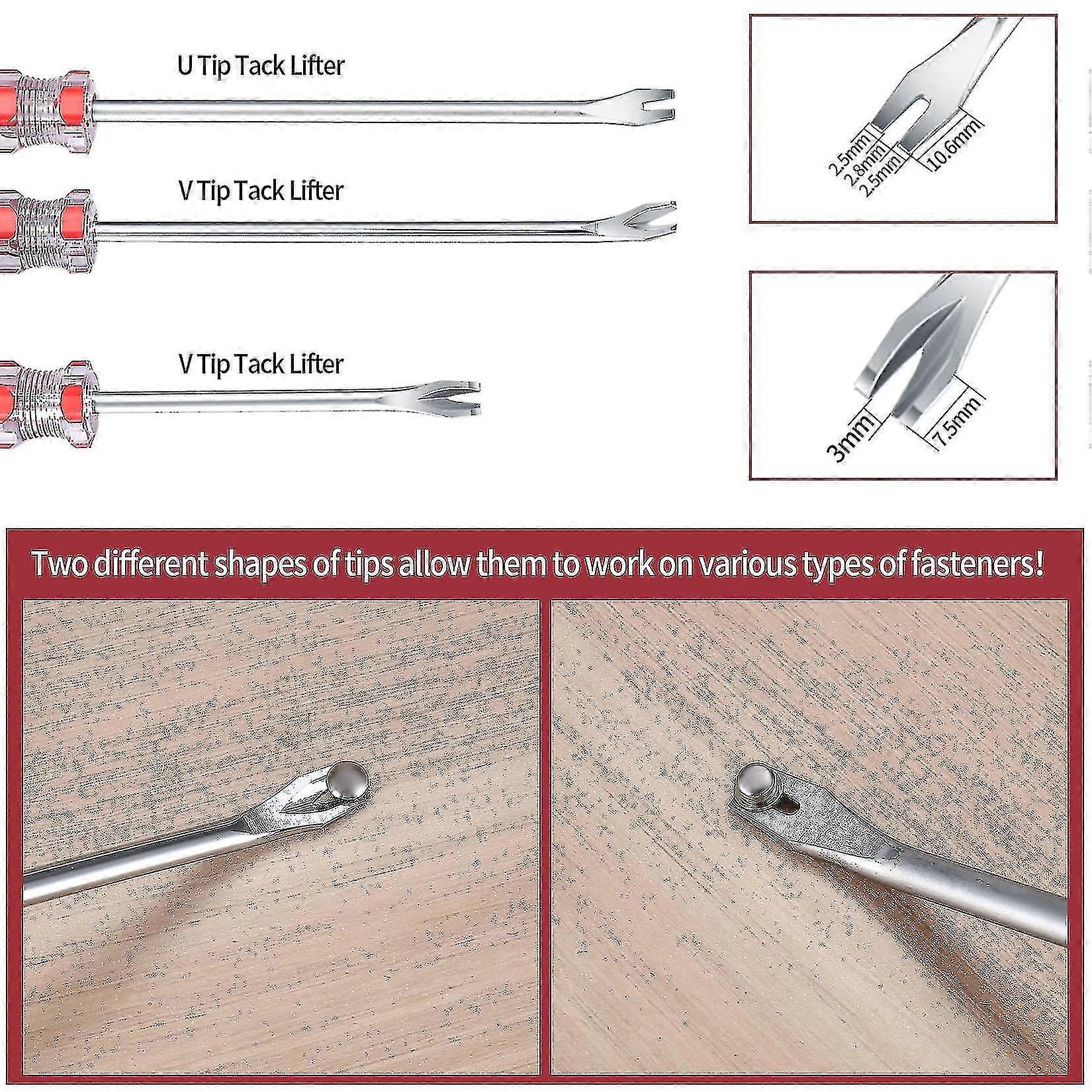 Upholstery Staple Remover And Tack Lifter Tool Set, Heavy Duty Nail ...