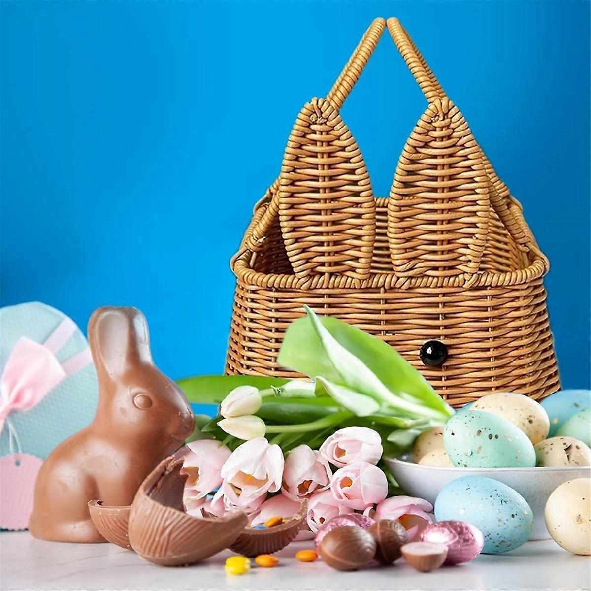 Rabbit Easter Egg Handwoven Gift Basket Picnic Basket Fruit Storage ...