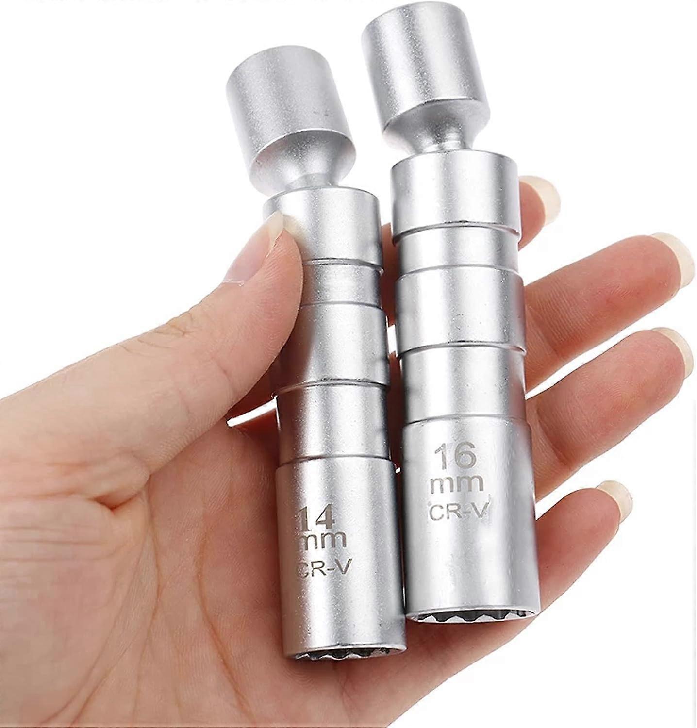 14/16mm Spark Plug Wrench, Universal Magnetic Spark Plug Socket Removal ...