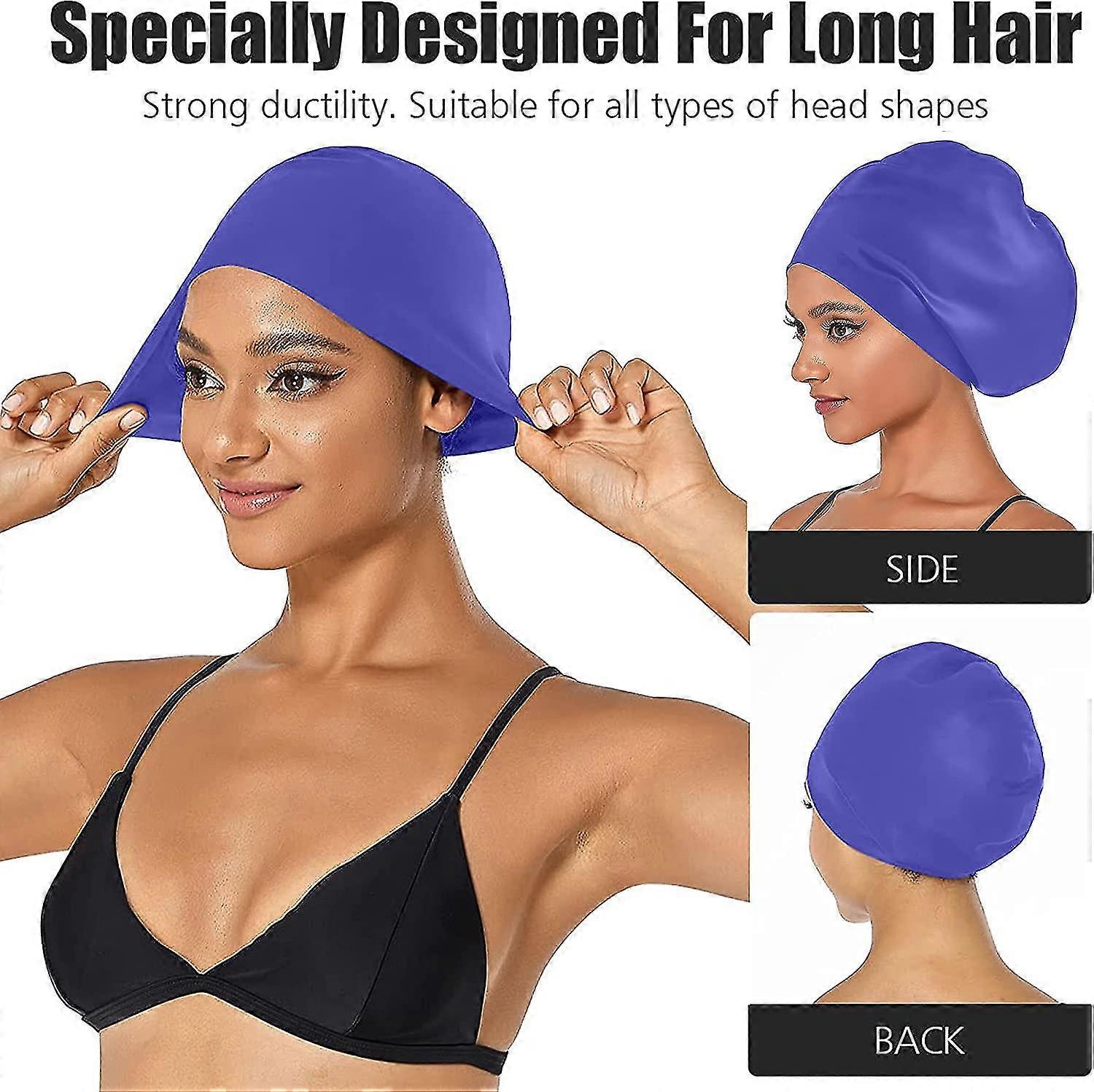Extra Large Silicone Swim Cap For Long Hair Braids And Dreadlocks,waterproof Silicone Swimming ...