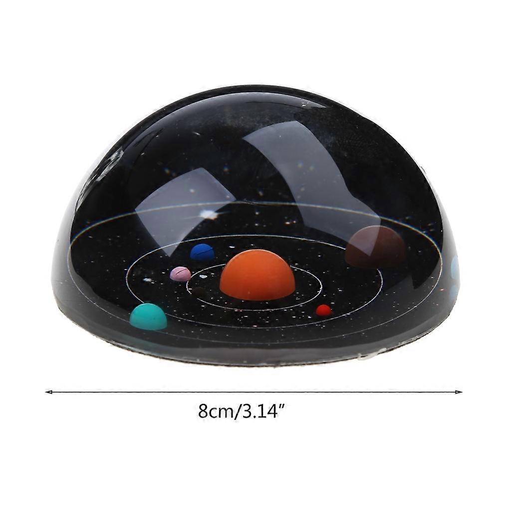 3D Crystal Ball Paperweight for Desk with Eight Planets Model, Colorful ...