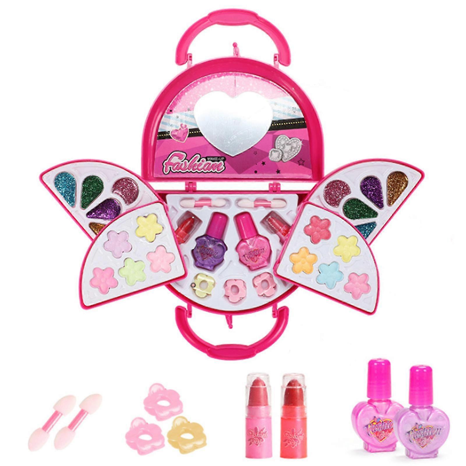 washable Kids Makeup Kit For Little Girls 3-8, Real Makeup Toy Set With ...