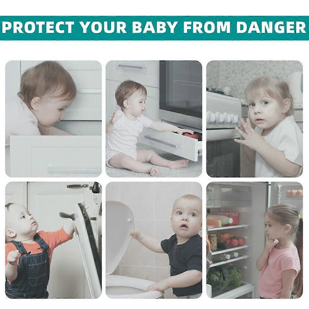Child Safety Cabinet Locks for Corner, 4 Pack Baby Safety Hidden Lock ...