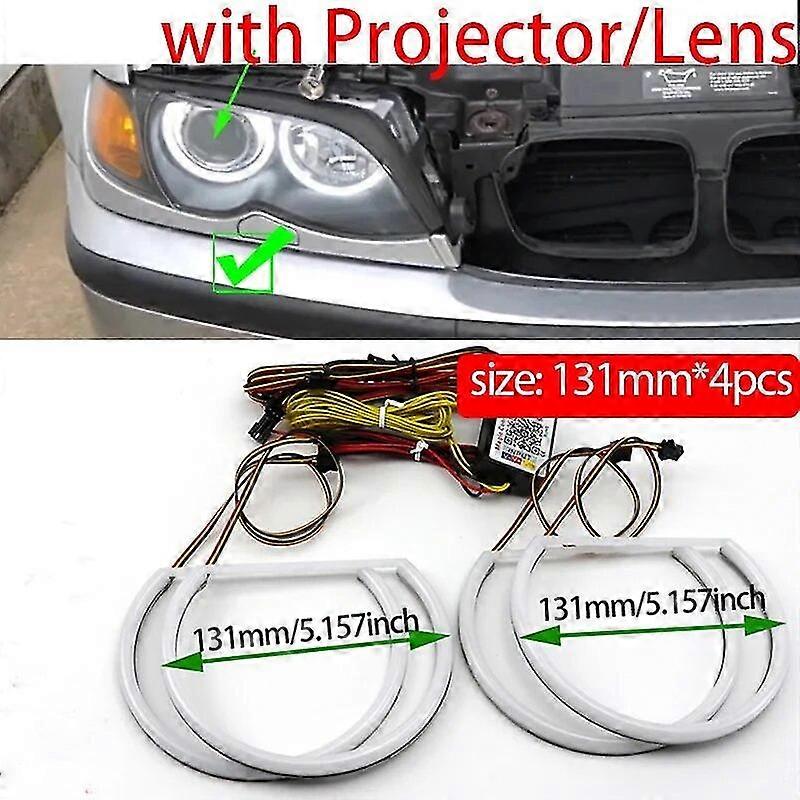 Rgbw Multi-color Sequential Remote App Control Halo Rings Led Angel Eyes Kit For Bmw E46 1998 ...