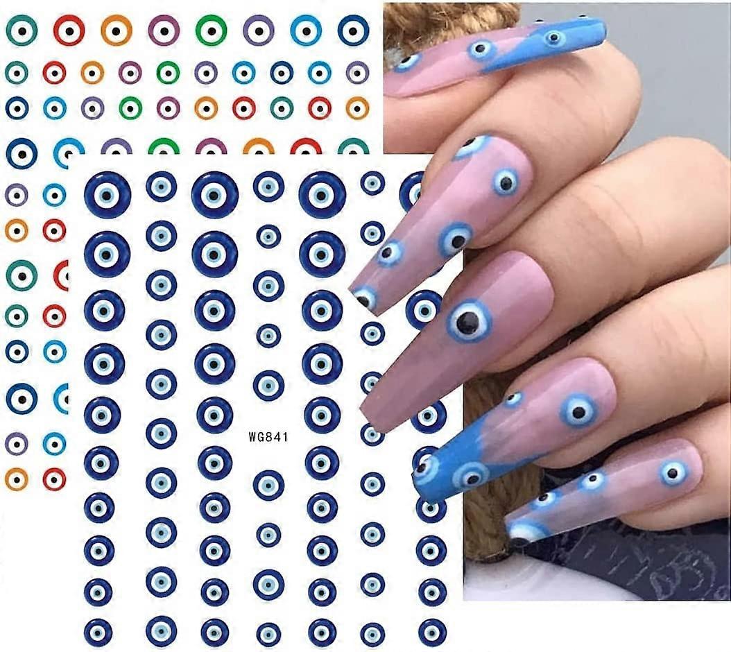 Evil Eye Nail Art Stickers Decals 7 Sheets Self Adhesive Pegatinas U?as ...