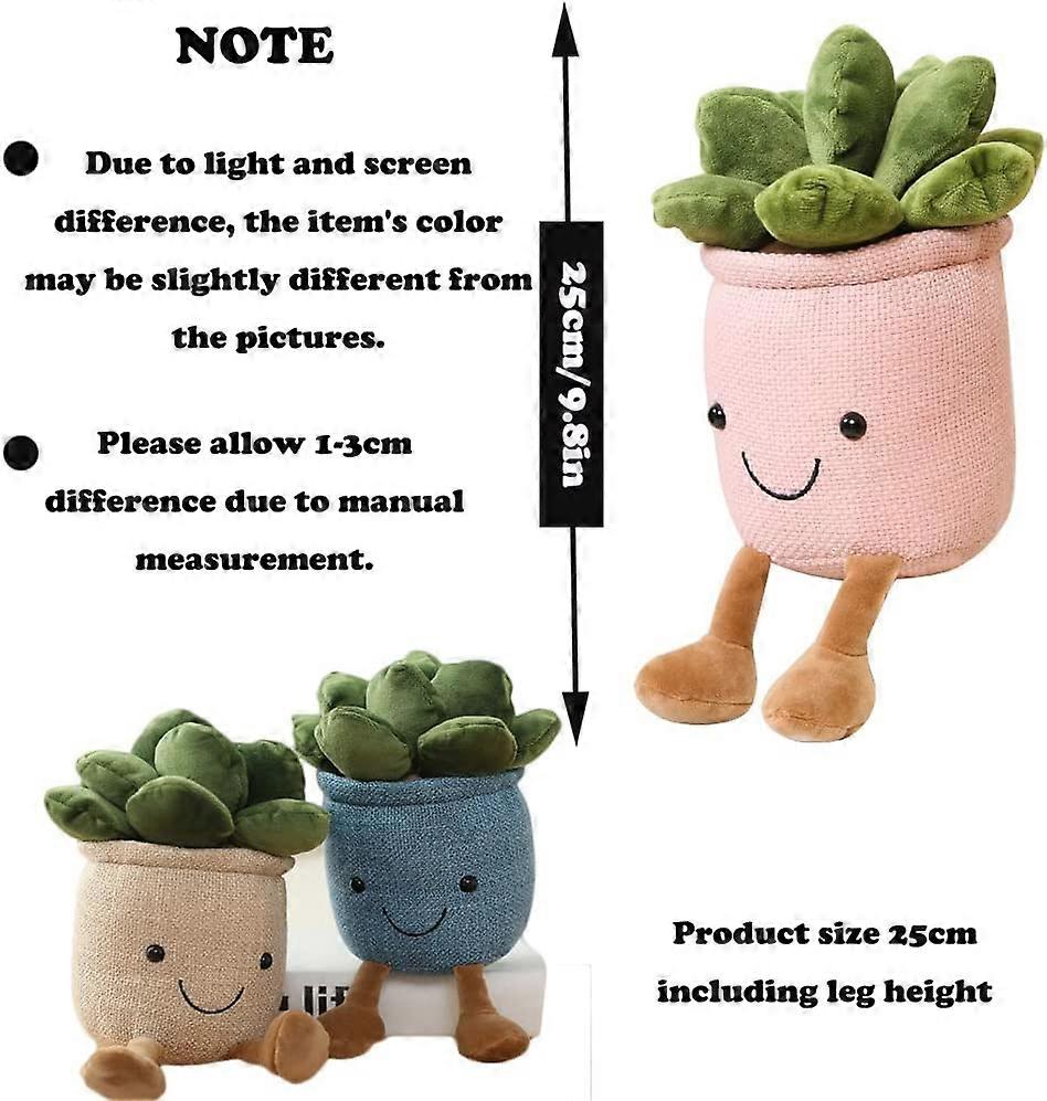 9.8" plush succulent potted plant, fun Christmas plush succulent plant ...