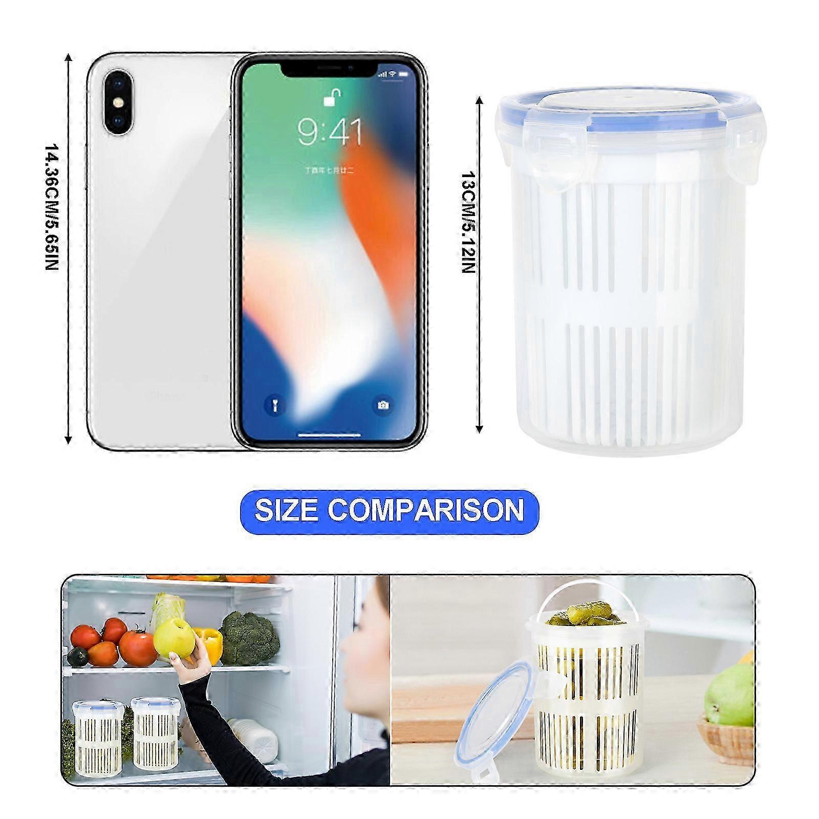 Pickle Jar with Strainer, Food Storage Container | Fruugo UK