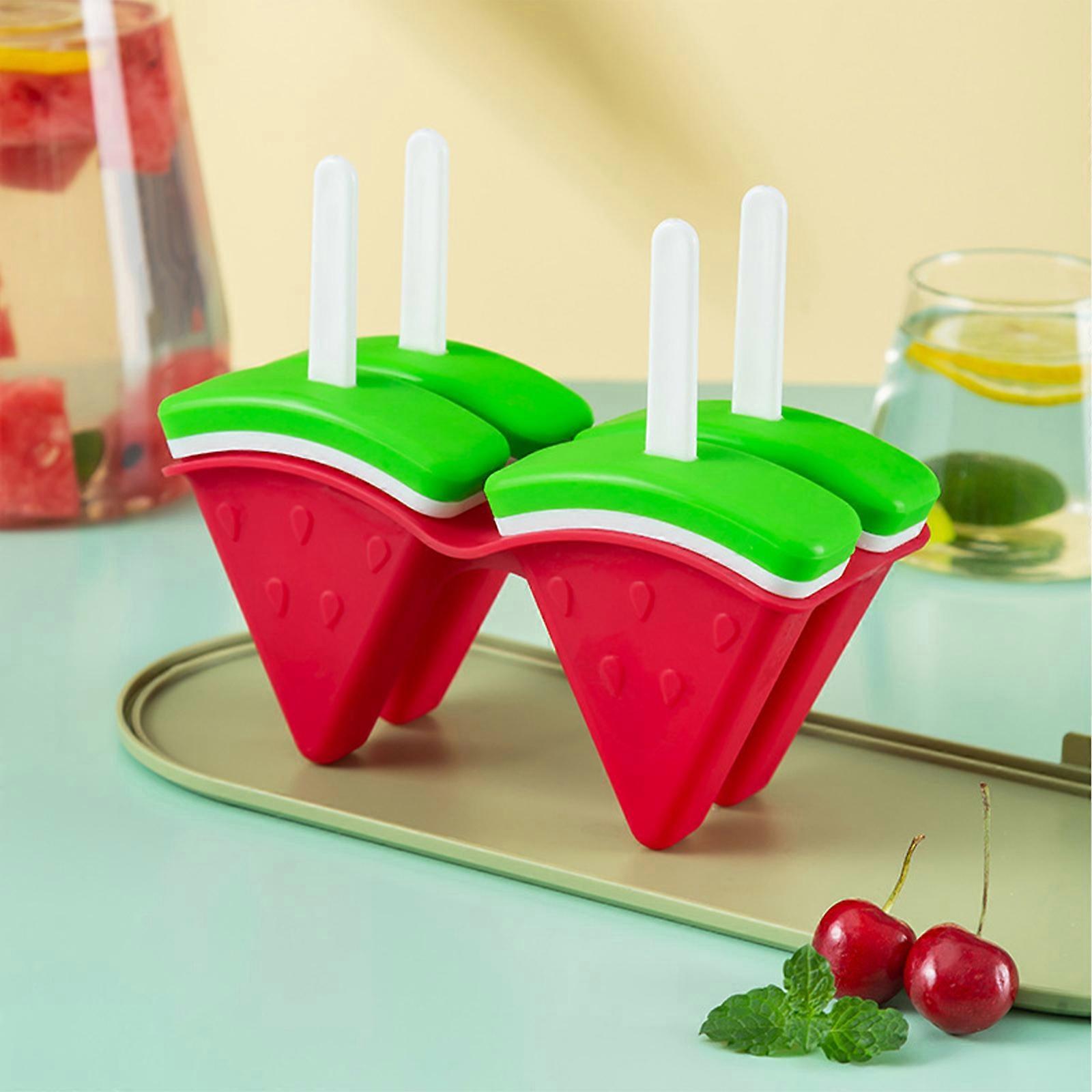 Watermelon Freeze Pops Molds 4 Hole Frozen Ice Cream Mold BPA Free ...