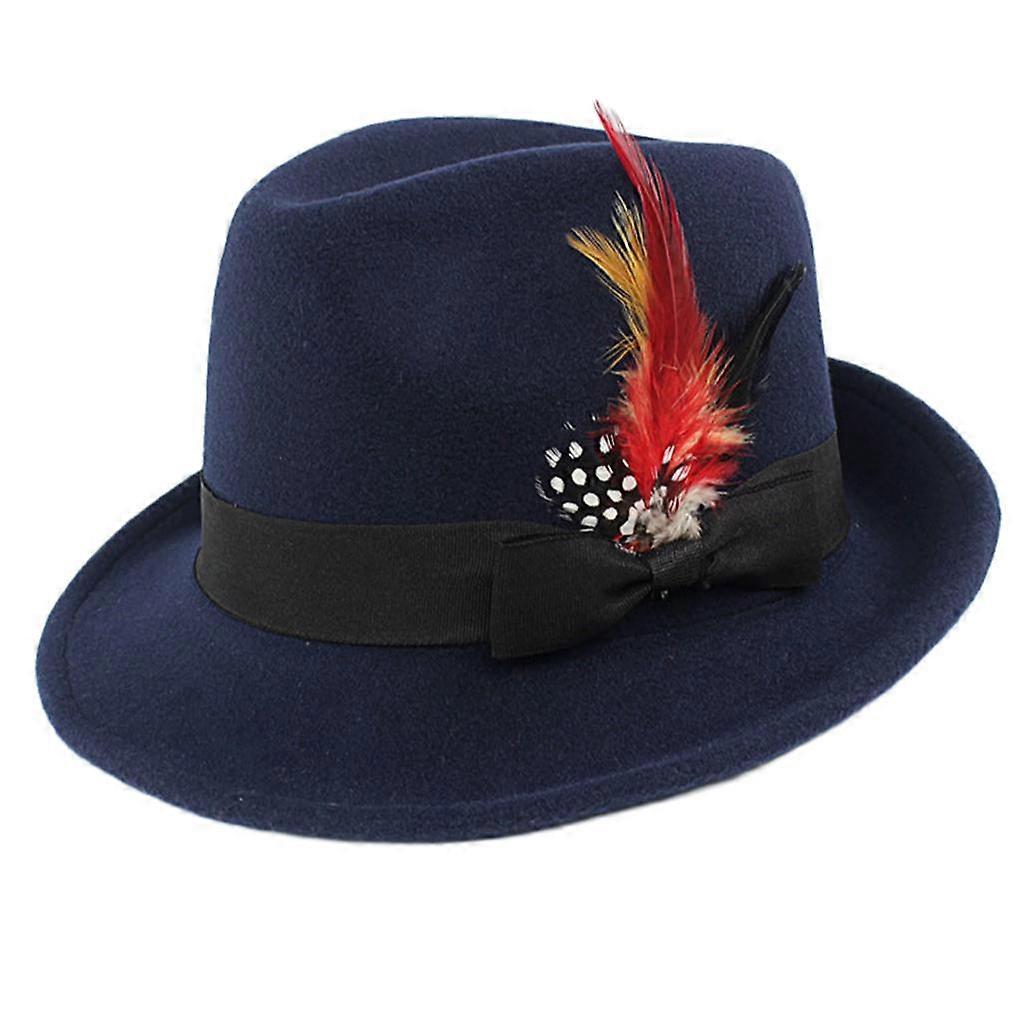 Ladies Men Retro Fedora Hat Wool Felt Crushable Handmade Bowknot ...