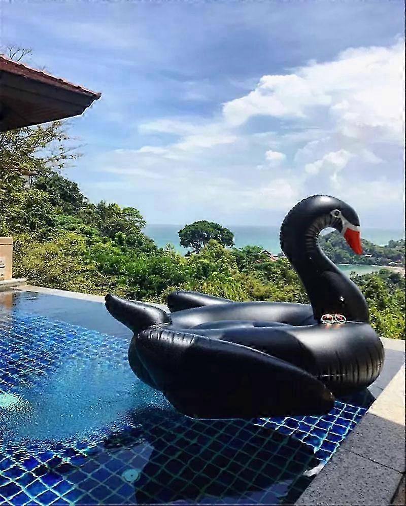Cool 190cm Black Swan Giant Pool Float Inflatable Circle Swimming Rings ...
