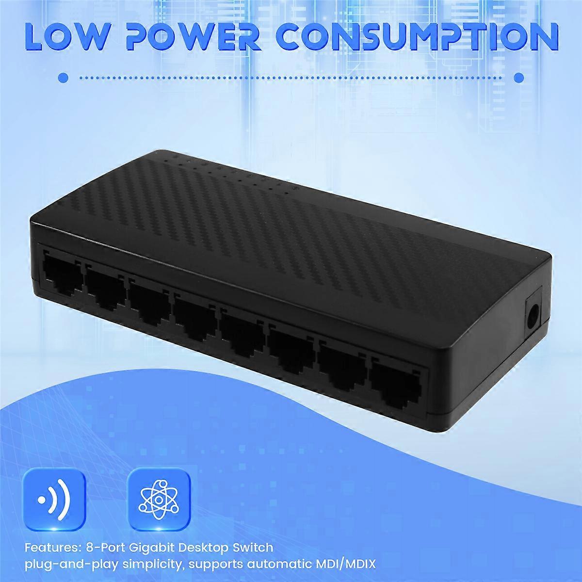 Gigabit Switch Ethernet 8Ports 10x Speed Switch RJ45 Hub Ethernet ...