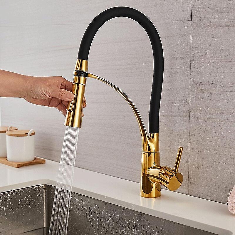 Flexible Kitchen Faucet Sink Mixer with Pull-Out Spray 360° Rotating ...