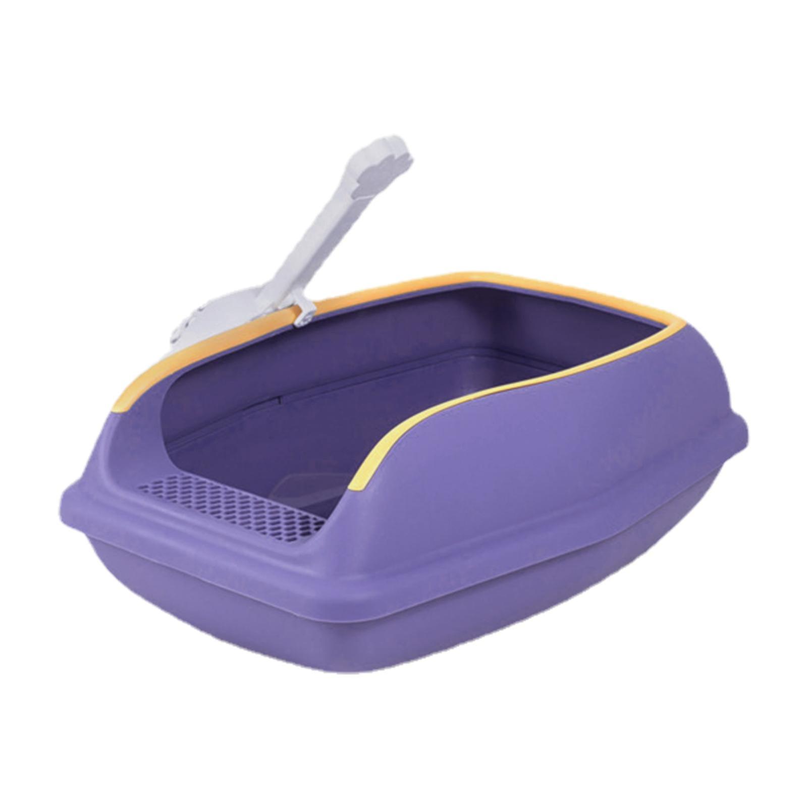 Cat Litter Box | Semi Enclosed Litter Box With High Sides | Movable ...
