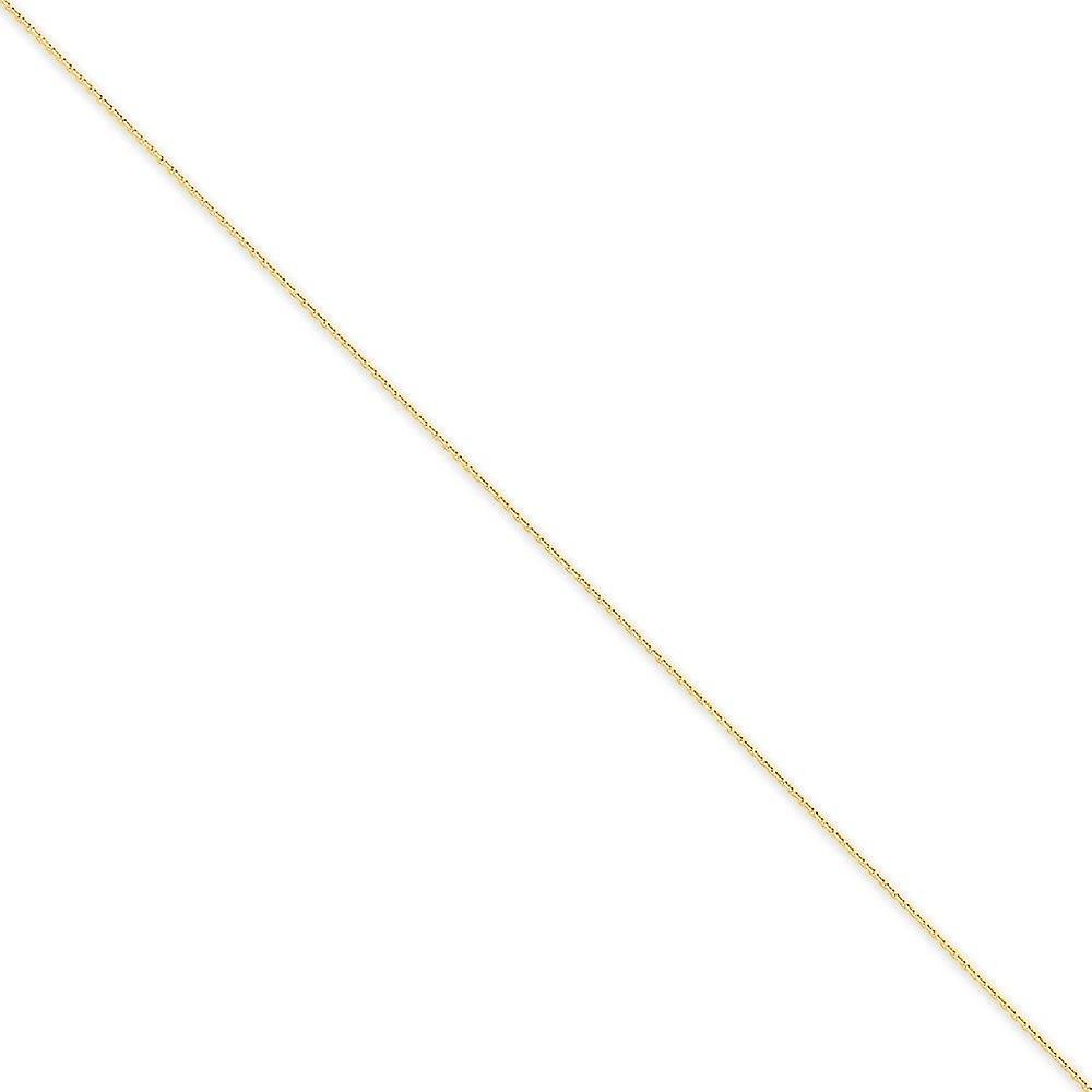 14k Yellow Gold Polished .6mm Sparkle Cut Cable Chain Necklace Spring ...