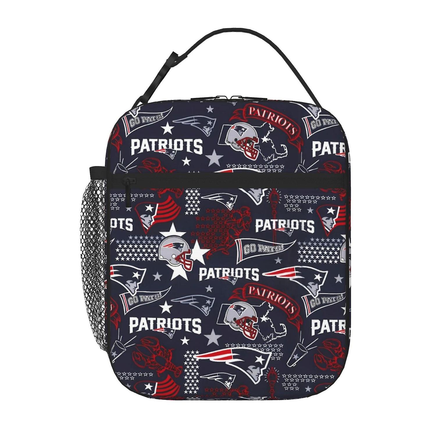 New England Patriots Football Lunch Bag, Insulated Lunch Box Cooler ...