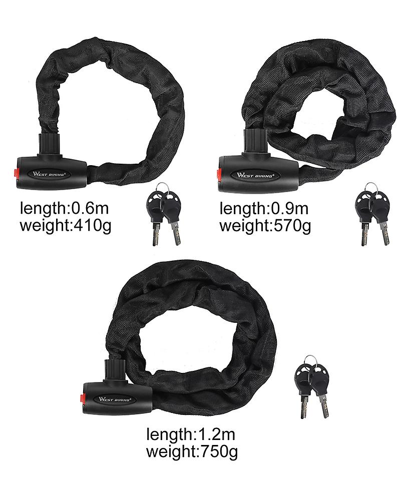 Bicycle Lock MTB Road Bike Safety Anti-theft Chain Lock With 2 Keys ...