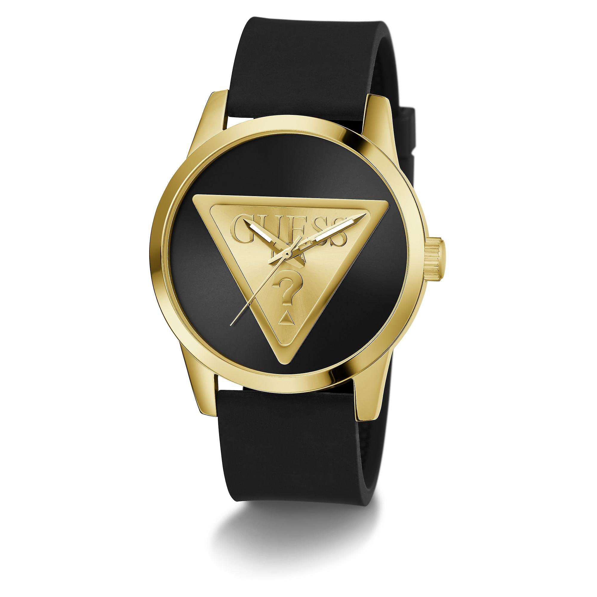 Guess Men's Watch Wristwatch BADGE GW0781G4 Leather | Fruugo UK