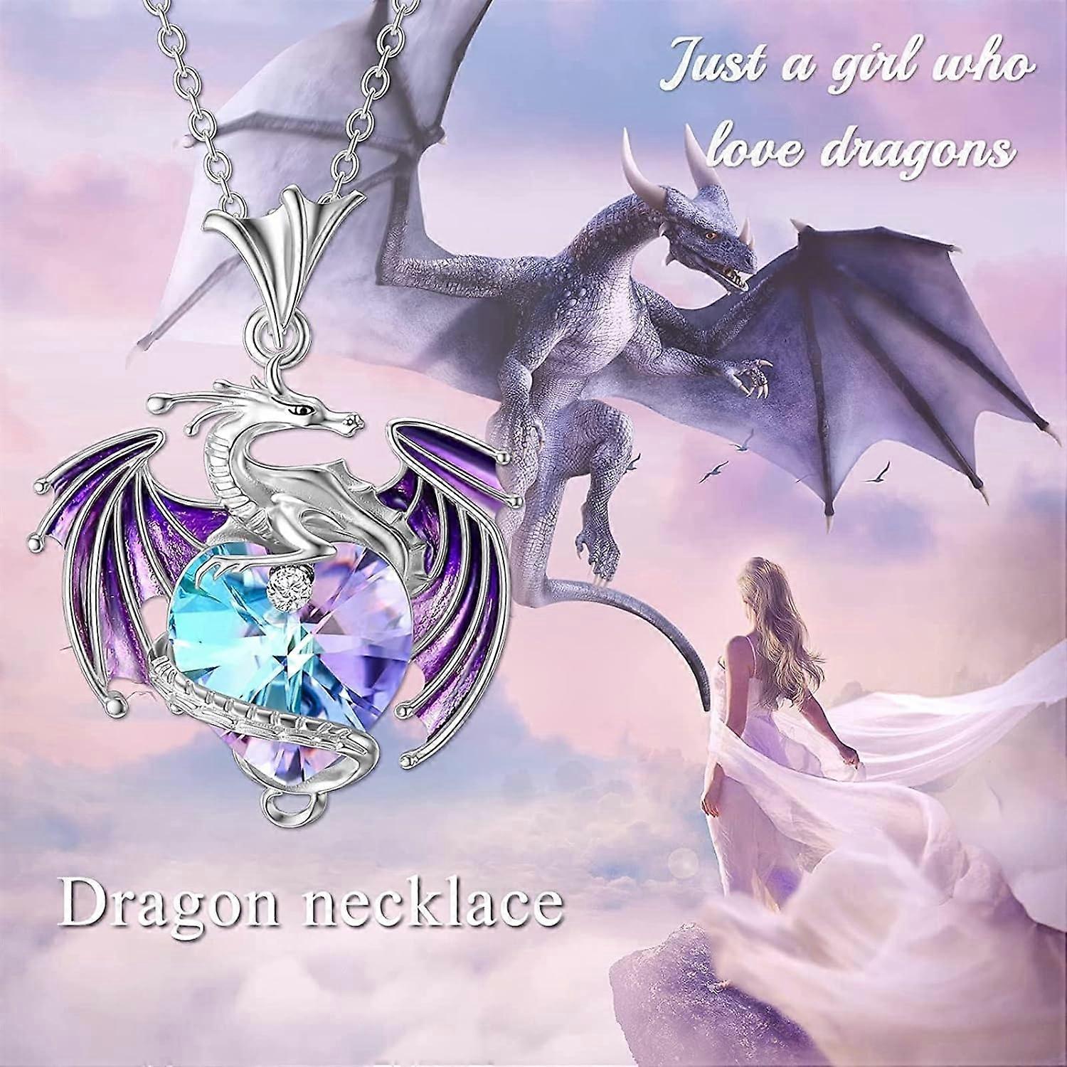 Stainless Steel Charms for Necklace Birthstone Dragon Necklace Colorful ...