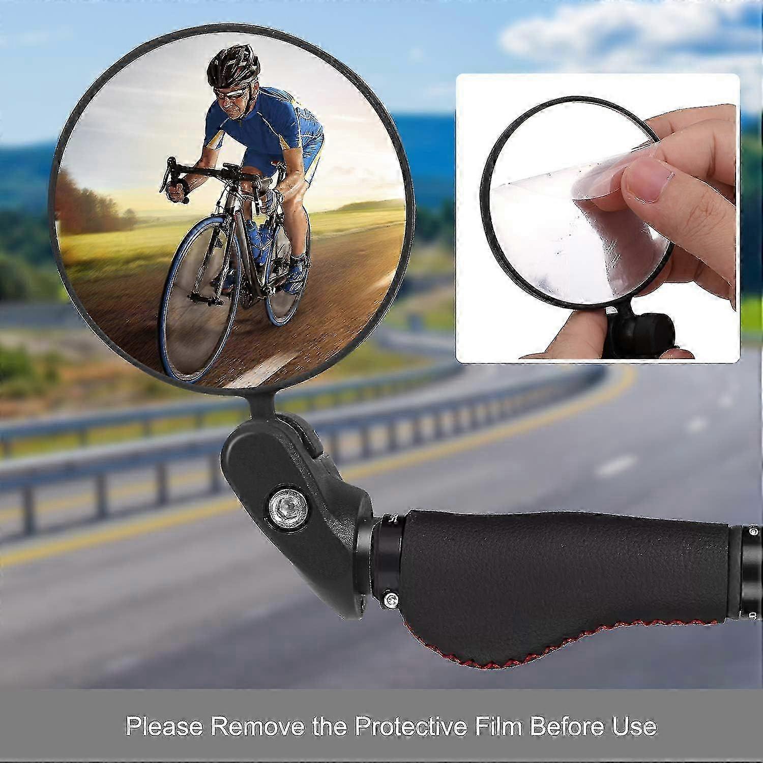 Bike Mirrors, 360 High Definition Adjustable Handlebar Convex Mirror ...