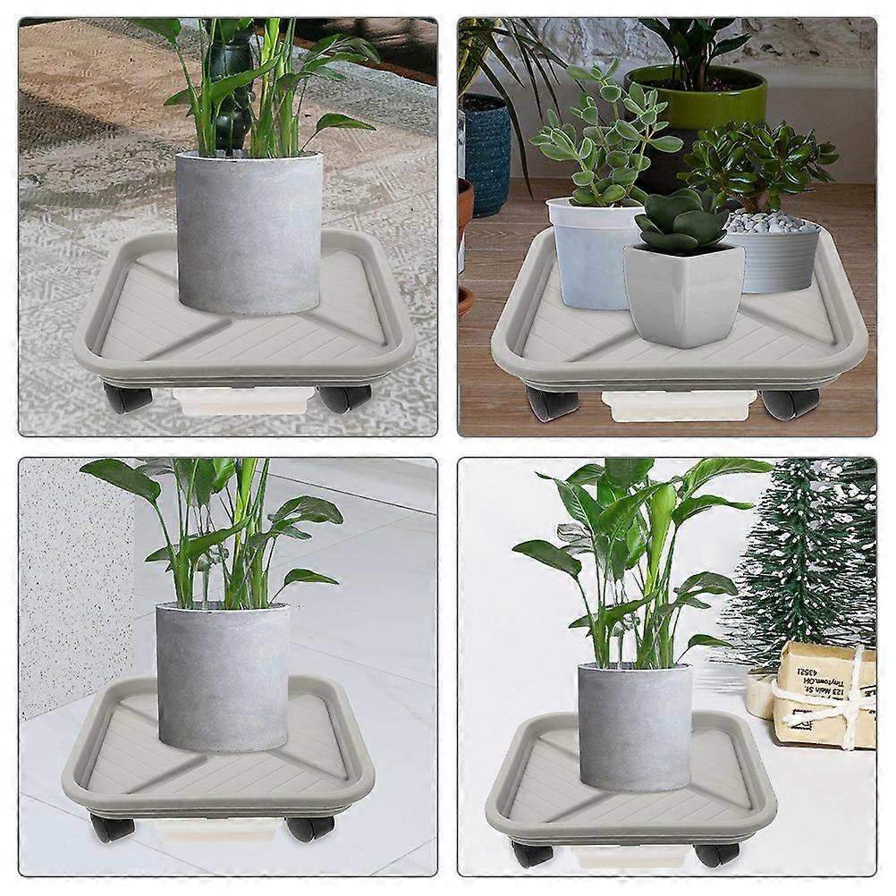 Plant Tray with Built-in Water Container Rolling Planter Trolley with ...