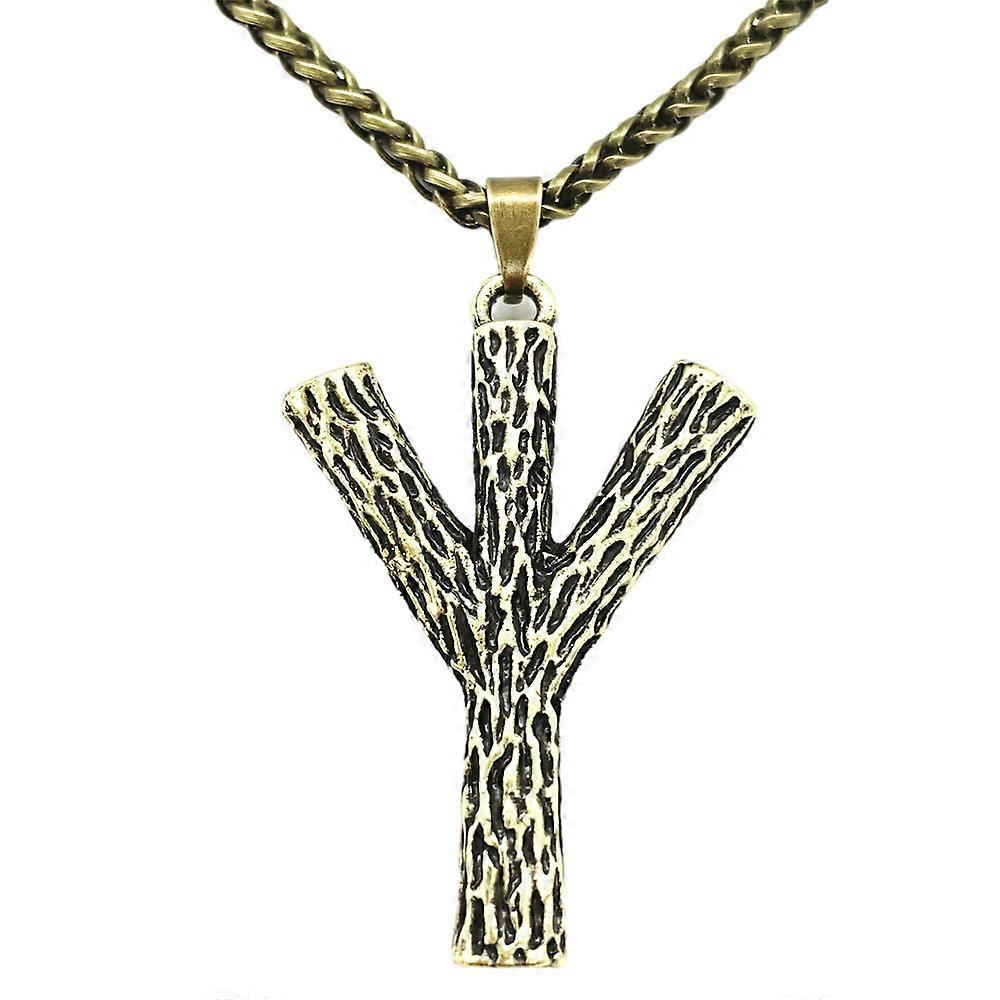 Runic Algiz Branches Divine Protection Sanctuary Viking Mens Jewellery ...