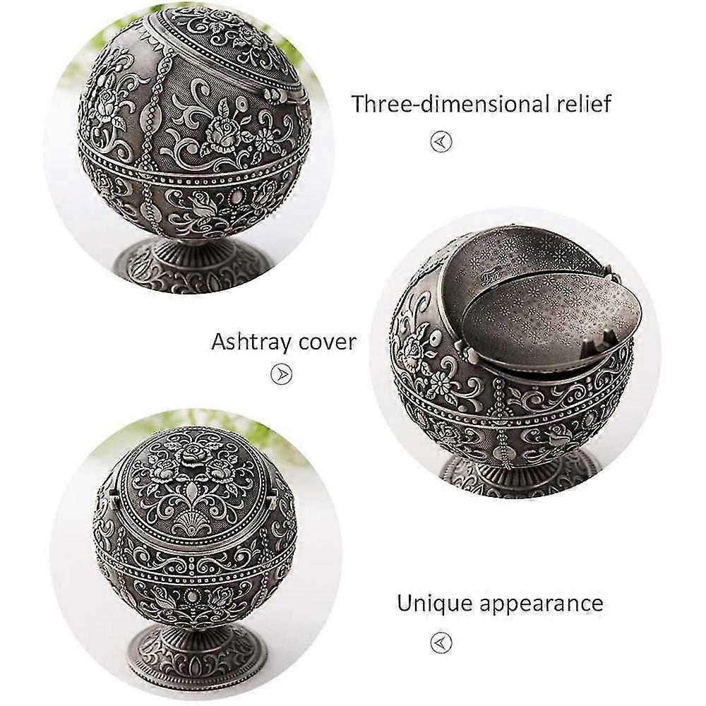 Retro Windproof Ashtray With Lid Home Office Decoration Nice Gift a ...
