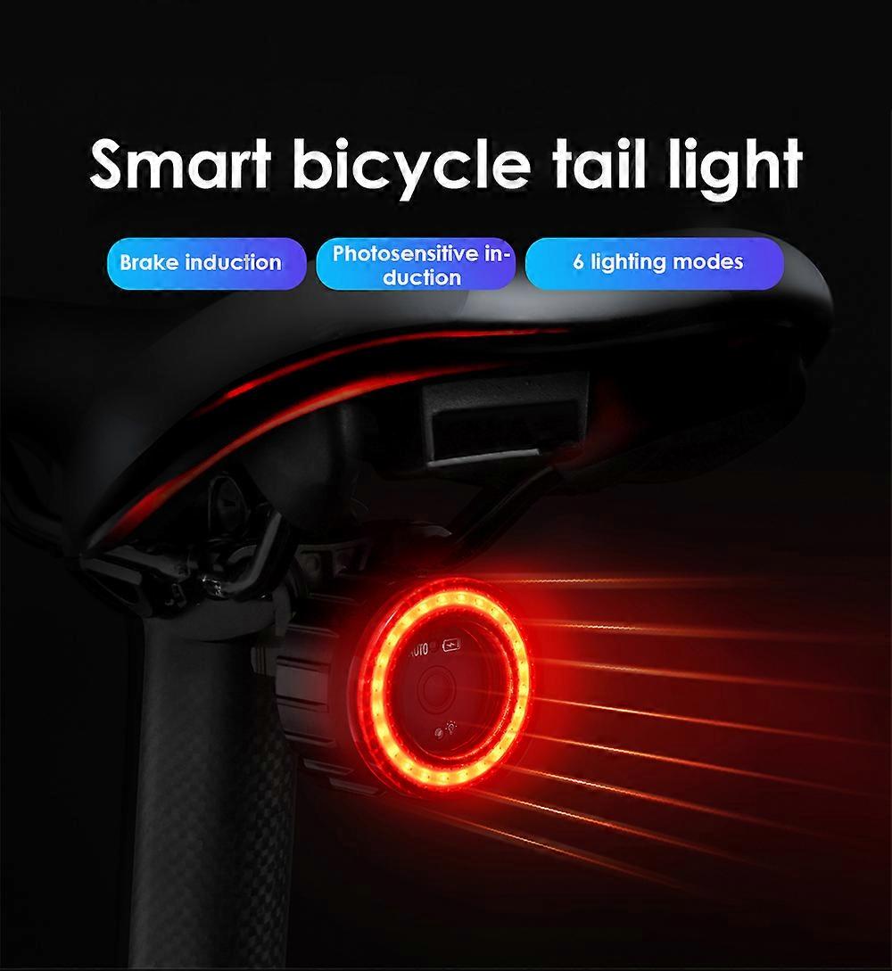 Bike Rear Light Smart Brake Sensing Light Bicycle Tail Light Waterproof ...