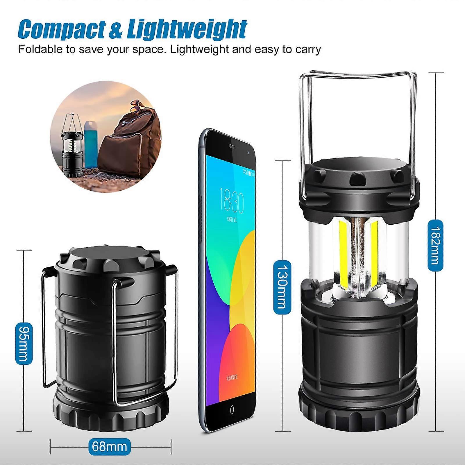 LED Camping Lantern, Pack of 2 Battery Operated Collapsible Portable ...
