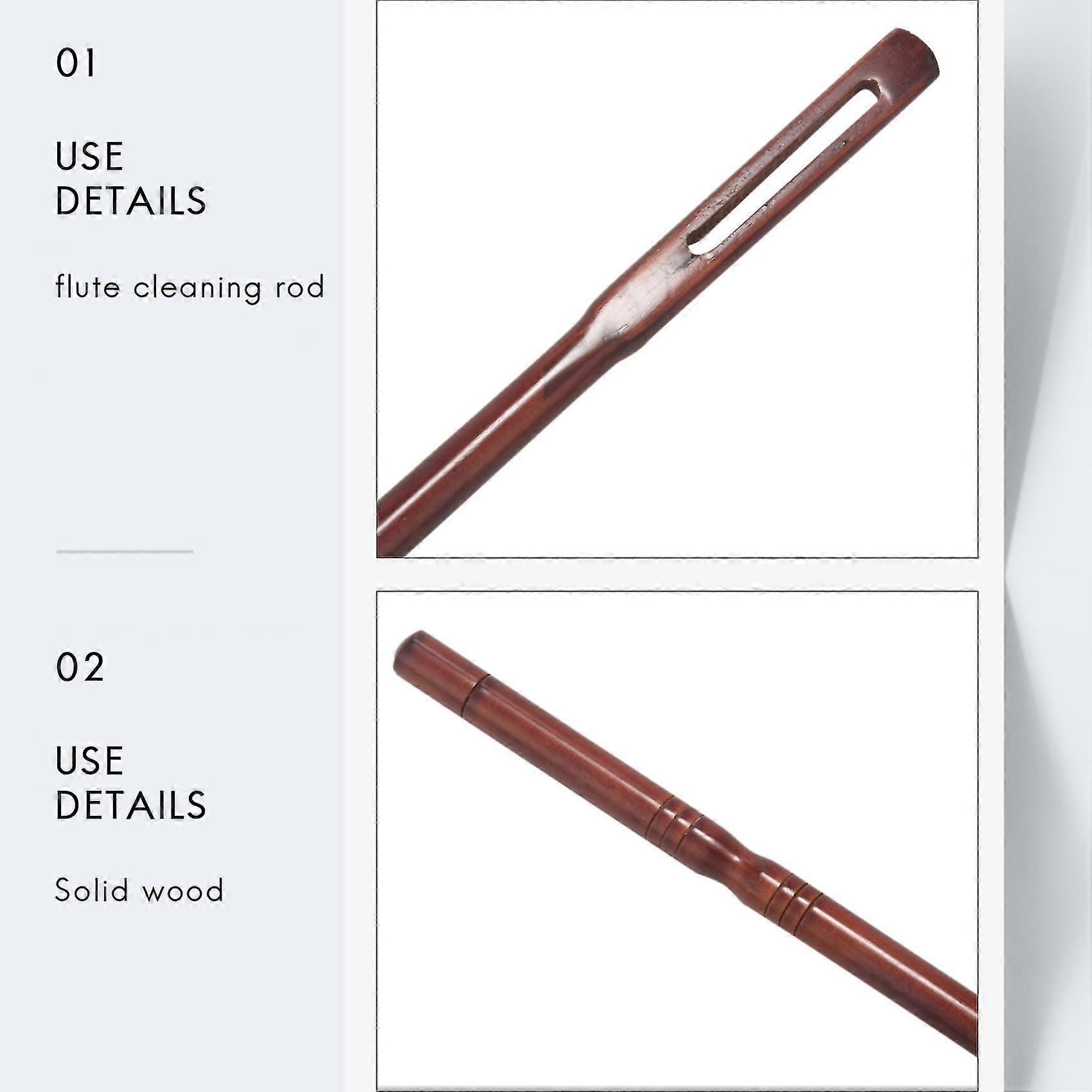 Wooden Flute Cleaning Rod Flute Cleaning Cloth Flute Care Kit Flute ...