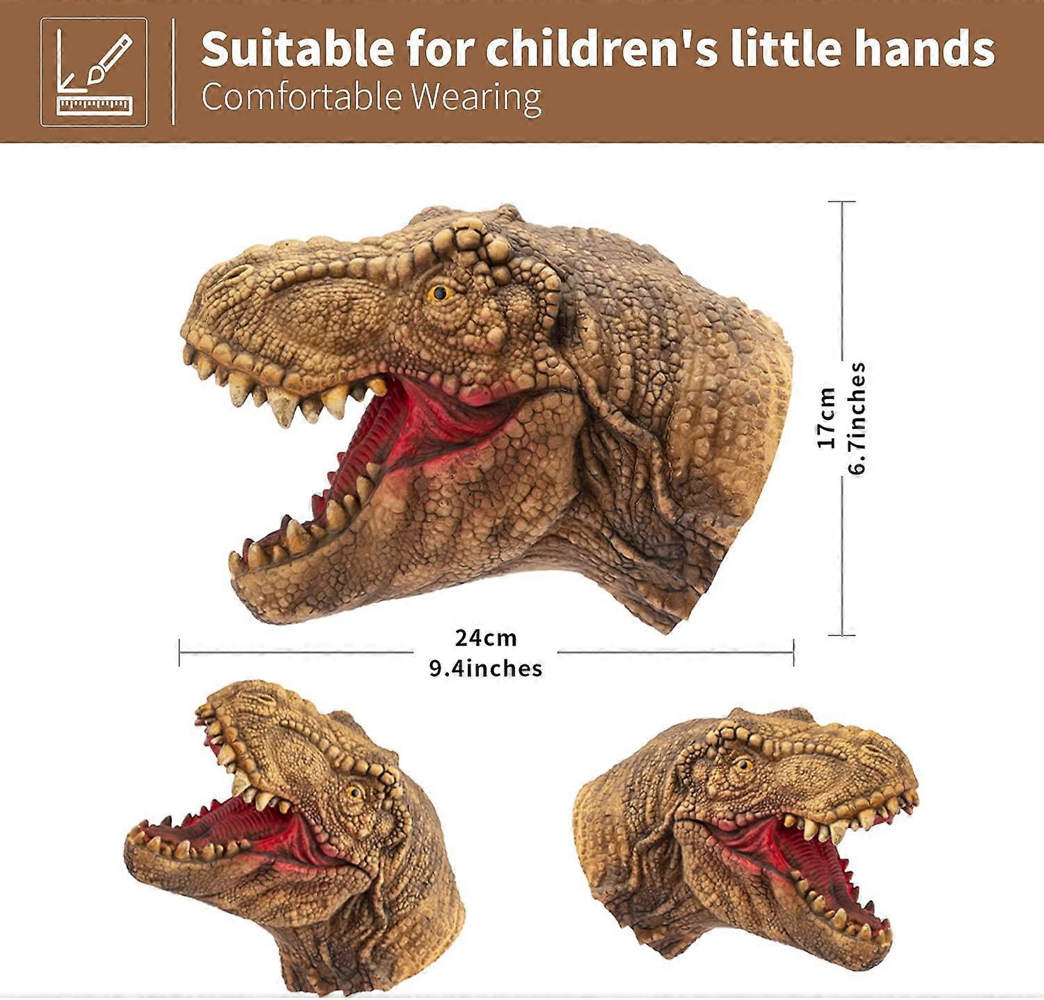Dinosaur Hand Puppets Realistic Latex Soft Animal Head Toys Set, Hand ...