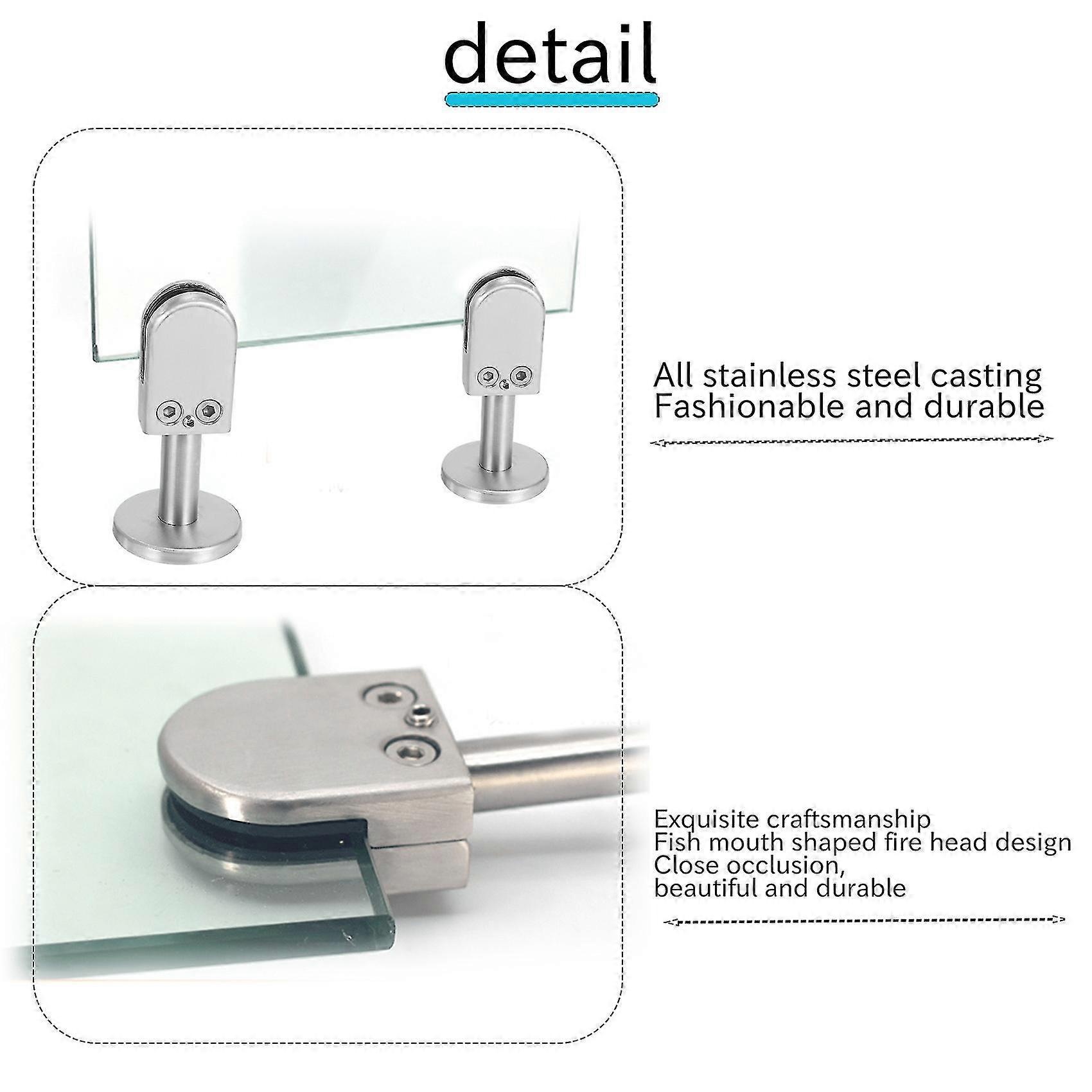 4 Pcs Glass Clamps 304 Glass Bracket Adjustable Glass Clip 8mm Glass ...