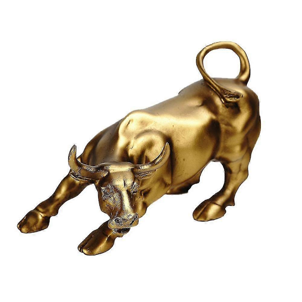 Resin Wall Street Bull Ox Statue Animal Figurines Office Desk Decor ...