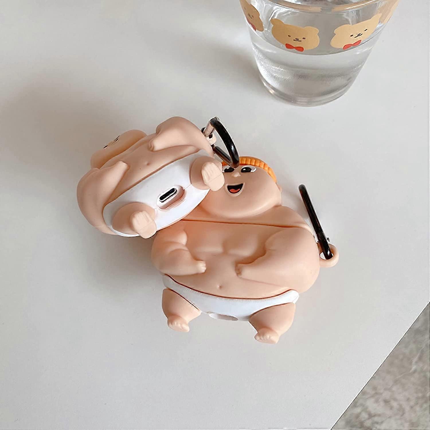 PVC Case for Airpods Pro, 3D Cute Cartoon Fat Boy Sumo Wrestler with ...
