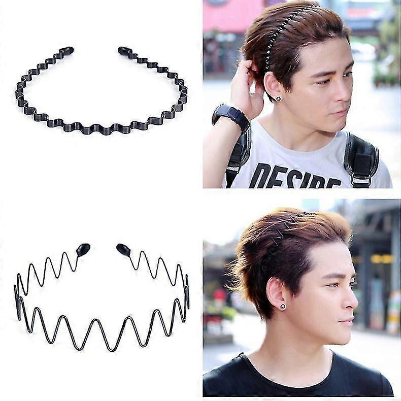 Metal Headband 6Pcs Unisex Hair Elastic Bands Black Flexible Hair ...