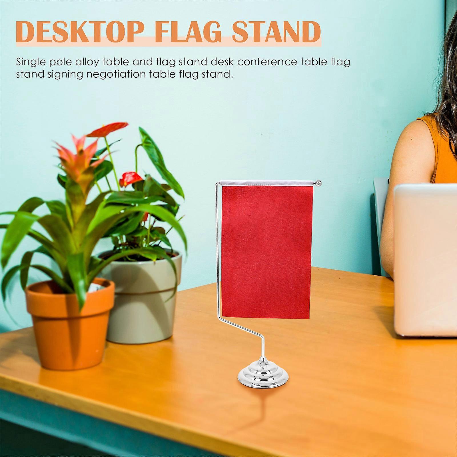 Metal Flag Pole National Flag Table Stand Table Top Flag Holder Indoor ...