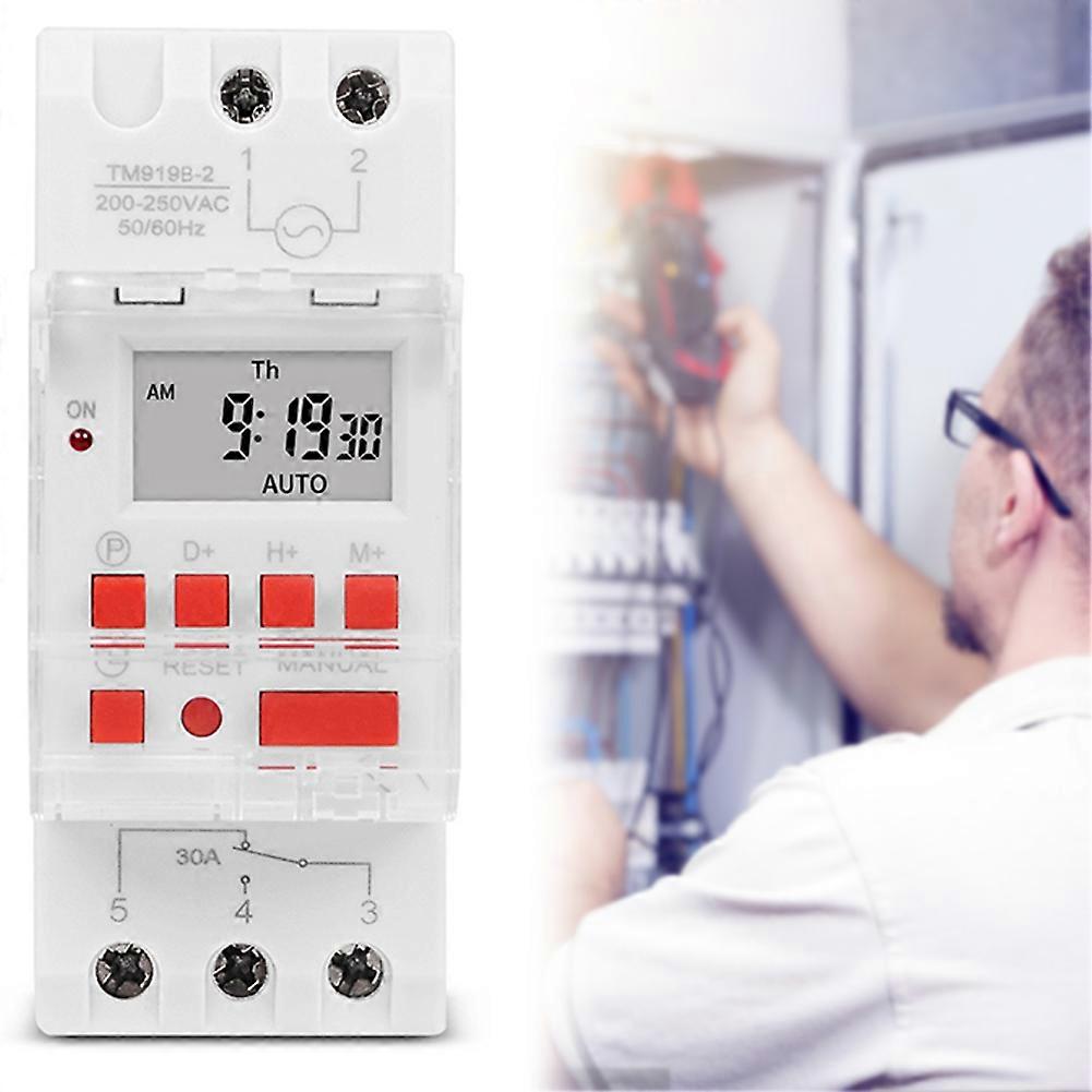 Tm919b 2 220v Lcd 7 Days Programmable Digital Timer Switches Accurates Electronic Switch For